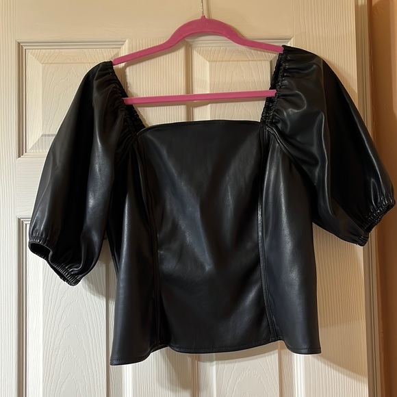Marc New York | Tops | Nwt Leather Look Top | Poshmark